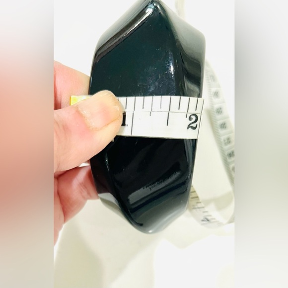 Estate | Jewelry | Vintage 2 Wide Freeform Asymmetrical Glossy Black ...